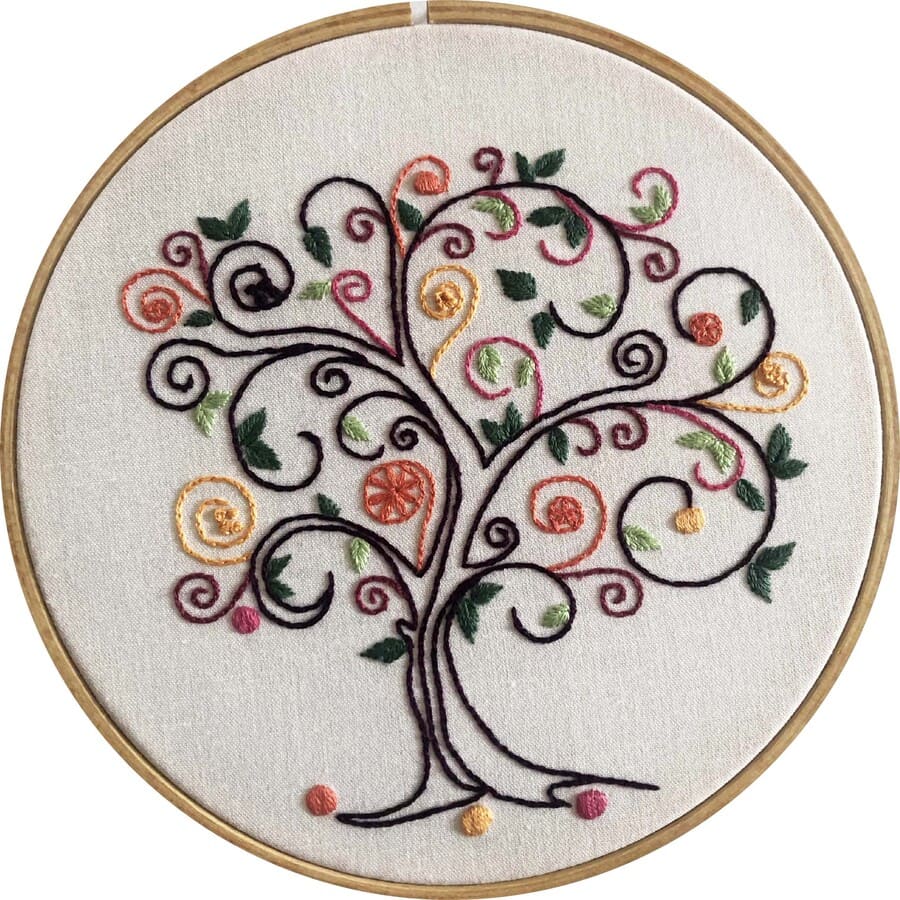 Kit de broderie traditionnelle : Mon arbre de vie Automne - Alveocrea